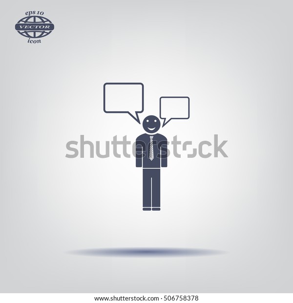 Vector Speaking Man Icon Isolated Stock Vector (Royalty Free) 506758378 ...