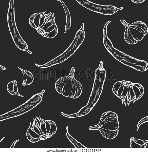 Vector Spices Chalk Style Chili Peppers Stock Vector (Royalty Free ...