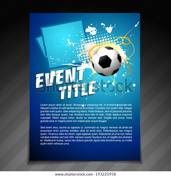 Vector Sports Brochure Flyer Template Design Stock Vector (Royalty Free ...