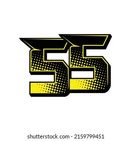 Vector Sports Number 55 Simple Design Stock Vector (Royalty Free ...
