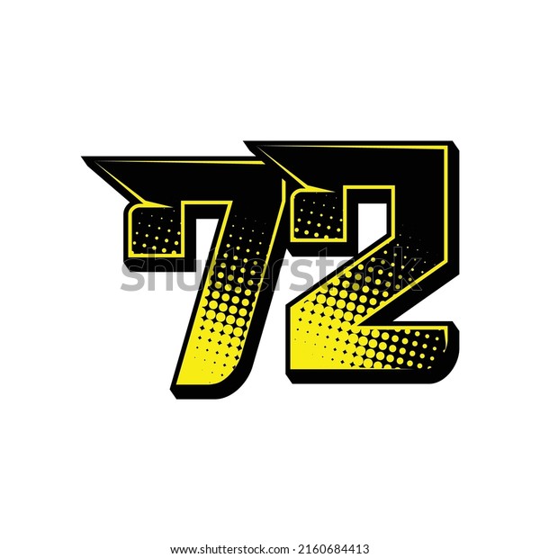 Vector Sports Number 72 Simple Design Stock Vector (Royalty Free ...