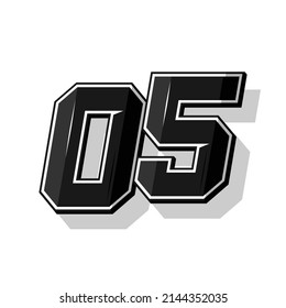 Vector Sports Numbers 05 Simple Design Stock Vector (Royalty Free ...