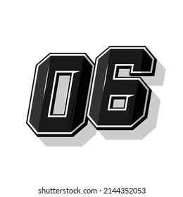 Vector Sports Numbers 06 Simple Design Stock Vector (Royalty Free ...