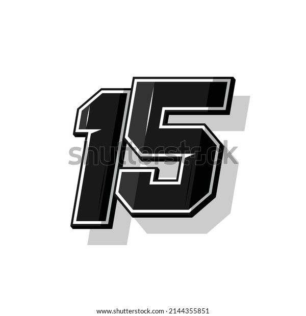 Vector Sports Numbers 15 Simple Design Stock Vector (Royalty Free ...