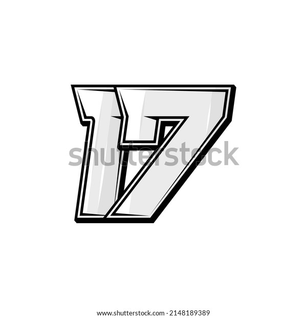 Vector Sports Numbers 17 Simple Design Stock Vector (Royalty Free ...