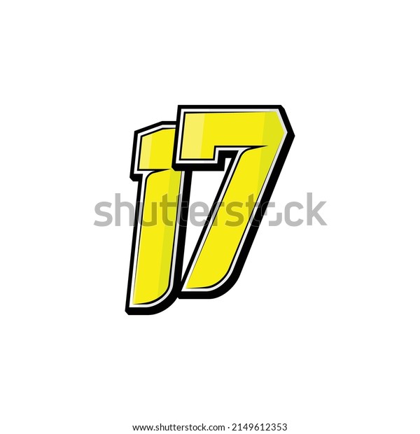 Vector Sports Numbers 17 Simple Design Stock Vector (Royalty Free ...
