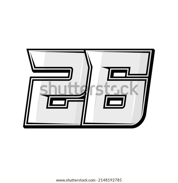 Vector Sports Numbers 26 Simple Design Stock Vector (Royalty Free ...