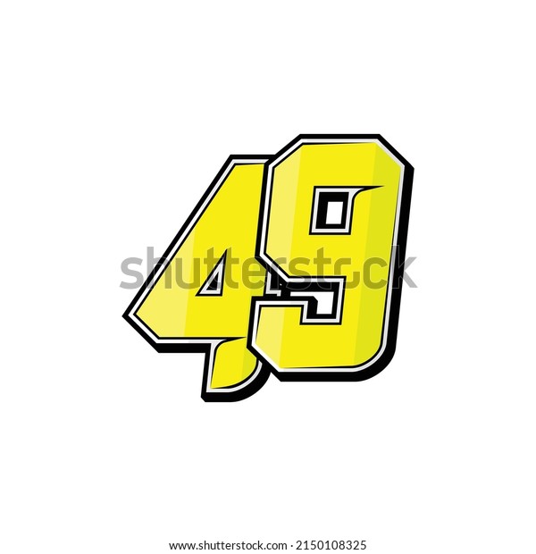 Vector Sports Numbers 49 Simple Design Stock Vector (Royalty Free ...