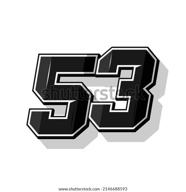 Vector Sports Numbers 53 Simple Design Stock Vector (Royalty Free ...