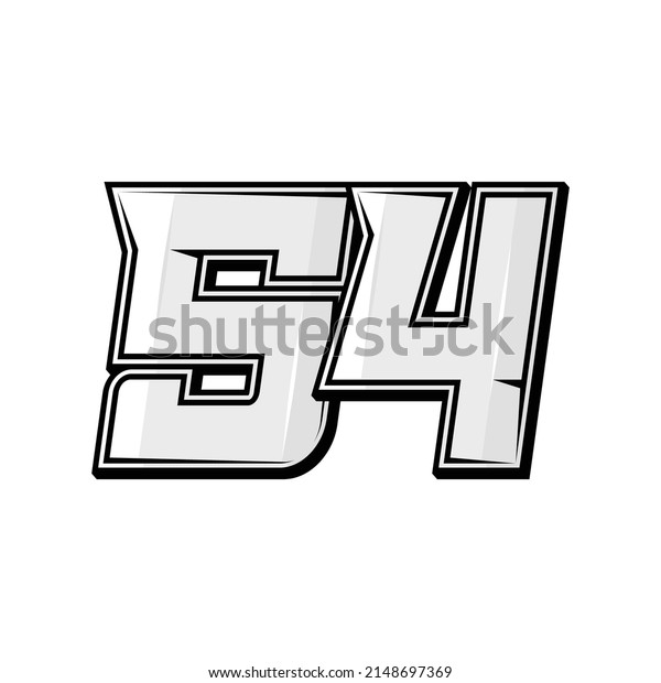 Vector Sports Numbers 54 Simple Design Stock Vector (Royalty Free ...