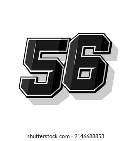 Vector Sports Numbers 56 Simple Design Stock Vector (Royalty Free ...