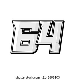 Vector Sports Numbers 64 Simple Design Stock Vector (Royalty Free ...