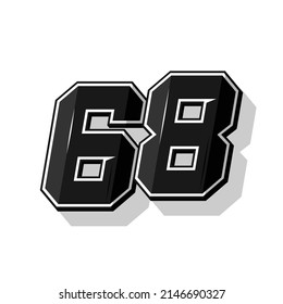 Vector Sports Numbers 68 Simple Design Stock Vector (Royalty Free ...