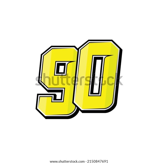 Vector Sports Numbers 90 Simple Design Stock Vector (Royalty Free ...