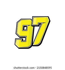 Vector Sports Numbers 97 Simple Design Stock Vector (Royalty Free ...