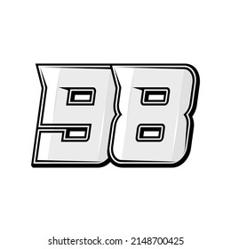 Vector Sports Numbers 98 Simple Design Stock Vector (Royalty Free ...