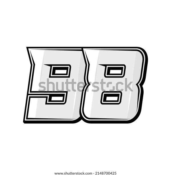 Vector Sports Numbers 98 Simple Design Stock Vector (Royalty Free ...