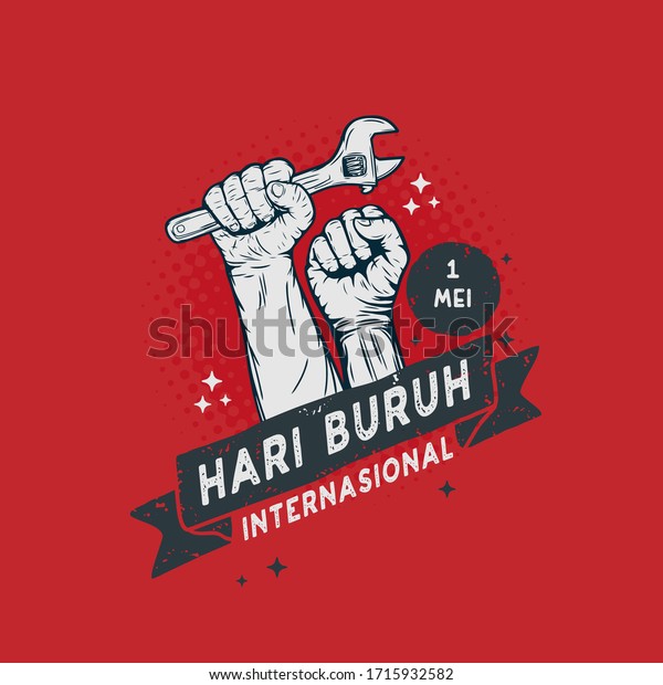 Banner cuadrado del vector Hari buruh: vector de stock (libre de ...