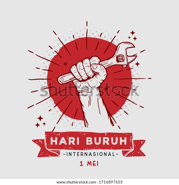 Vector Square Banner Hari Buruh Internasional Stock Vector (Royalty ...