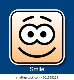 Vector Square Emoticon Smile Rounded Corners Stock Vector (Royalty Free ...