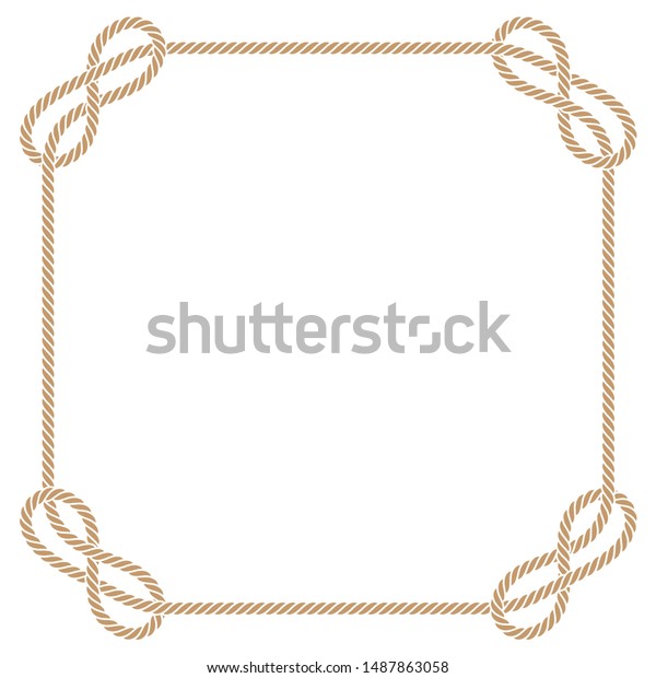 Vector Square Frame Made Intertwined Ropes Stock Vector (Royalty Free ...