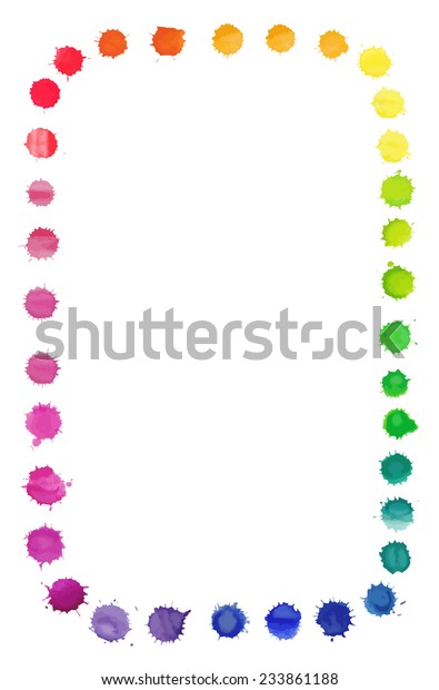 Vector Square Frame Made Watercolor Rainbow Stock Vector (Royalty Free ...