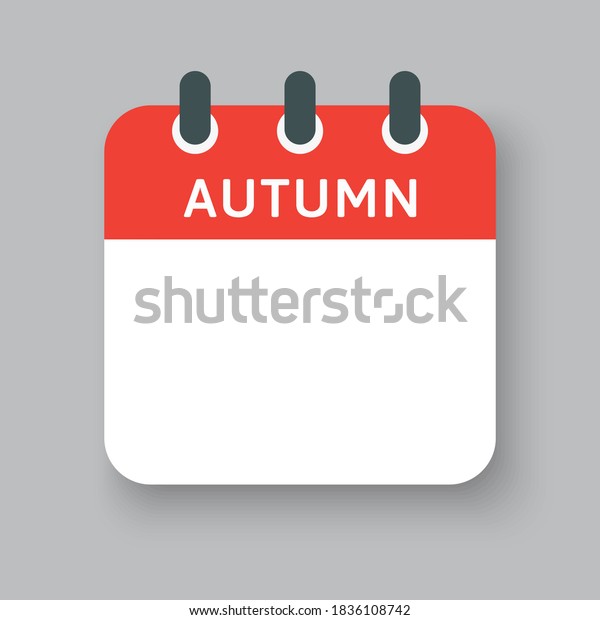 Vector Square Icon Page Calendar Autumn Stock Vector (Royalty Free ...
