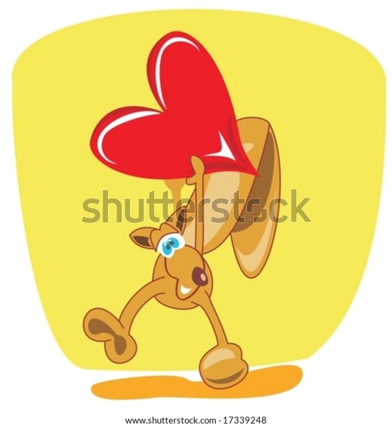 Vector Squirrel Carrying Heart Over His Stock Vector Royalty Free 17339248 Shutterstock