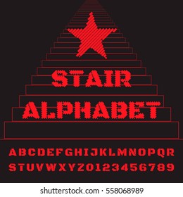 Vektor Stok Vector Stair Font Stair Alphabet (Tanpa Royalti) 558068989 ...