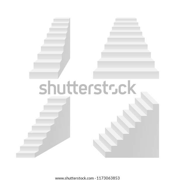 Vector Stairs Perspective Isometric View Stairway Stock Vector (Royalty ...