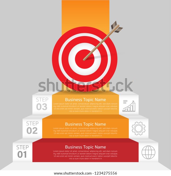 Vector Stairs Target Infographic Template Diagram Stock Vector (Royalty ...