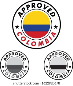Vector Stamp Approved Logo Colombia Flag Stock Vector (Royalty Free ...