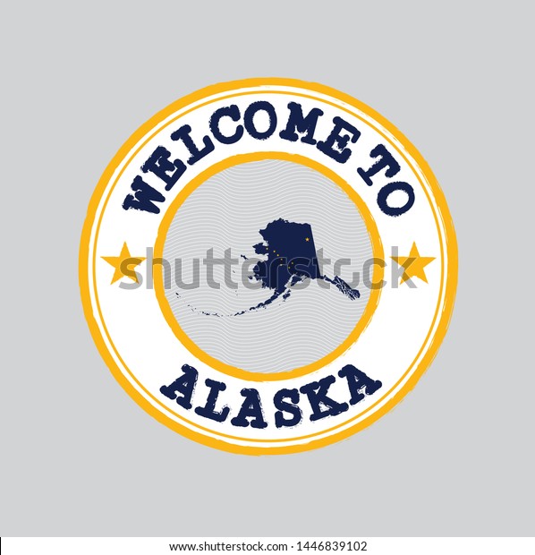Vector Stamp Welcome Alaska States Flag Stock Vector (Royalty Free ...