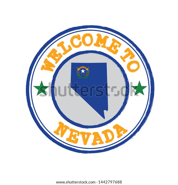 Vector Stamp Welcome Nevada States Flag Stock Vector (Royalty Free ...
