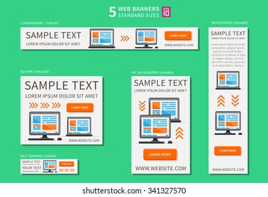 Vector Standard Size Web Banners Computers Stock Vector (Royalty Free ...