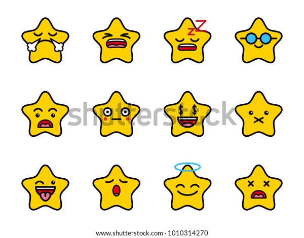 Vector Star Emoticons Facial Expressions Stock Vector (Royalty Free ...