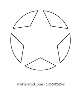 Vector Star Icon Circle Divided Into Stock Vector (Royalty Free ...