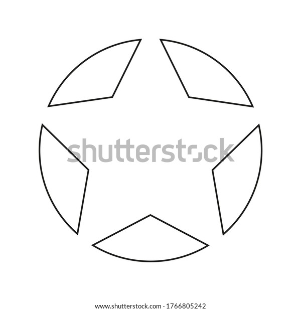 Vector Star Icon Circle Divided Into Stock Vector (Royalty Free ...