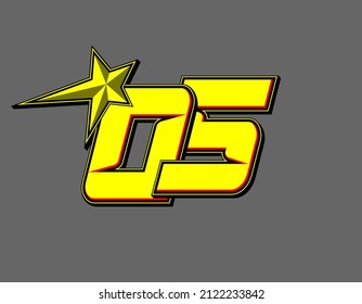 Vector Star Racing Number 21 Flat Stock Vector (Royalty Free) 2122439936