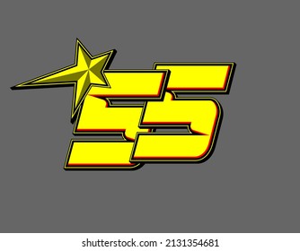 Vector Star Racing Number 55 Flat Stock Vector (Royalty Free ...