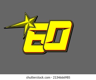 Vector Star Racing Number 60 Flat Stock Vector (Royalty Free ...