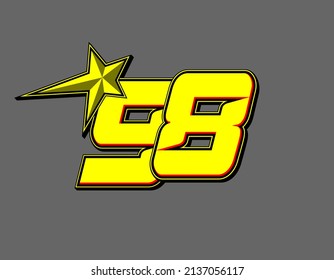 Vector Star Racing Number 98 Flat Stock Vector (Royalty Free ...