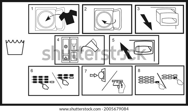 Vector Stepbystep Procedure Laundry Service When Stock Vector (Royalty ...