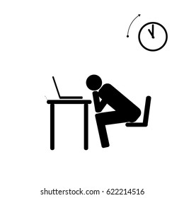 Vector Stick Figure Icon Tired Man Stock Vector (Royalty Free) 622214516