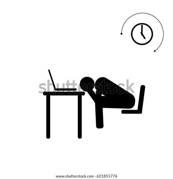 Vector Stick Figure Icon Tired Man เวกเตอร์สต็อก (ปลอดค่าลิขสิทธิ์ ...