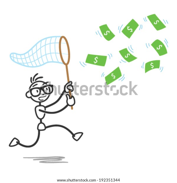 Vector Stick Figure Illustration Stickman Chasing Stock Vector (Royalty ...