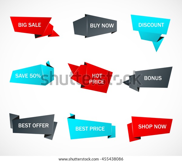 Vector Stickers Price Tag Banner Label 스톡 벡터(로열티 프리) 455438086 ...