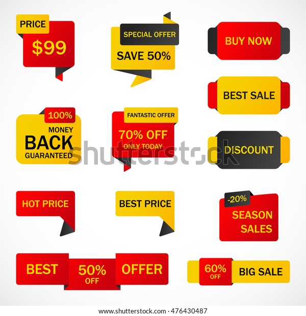 Etiquetas vectoras, etiqueta, precio. Plantilla vectorial de venta ...