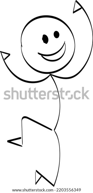 Vector Stickman Character Illustration Sketch Stick Stock Vector ...