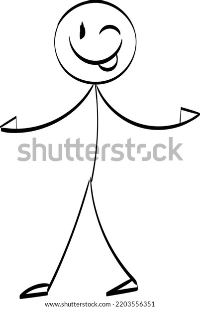 Vector Stickman Character Illustration Sketch Stick Stock Vector Royalty Free 2203556351